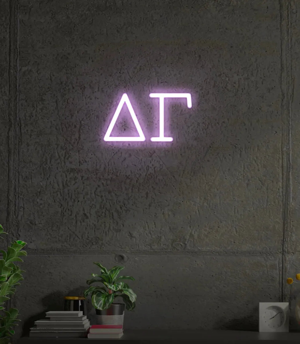 Delta Gamma Greek Letters LED Neon Sign w/ Dimmer | DG Dorm Wall Art – Campus Greek Fit