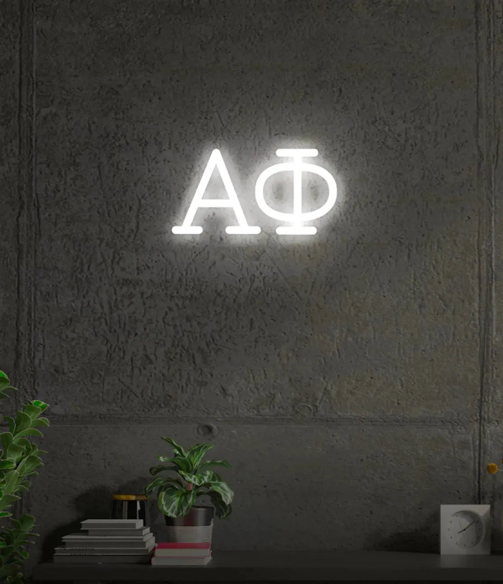 Alpha Phi LED Greek Letters Neon Sign w/ Dimmer | APhi Dorm Wall Art