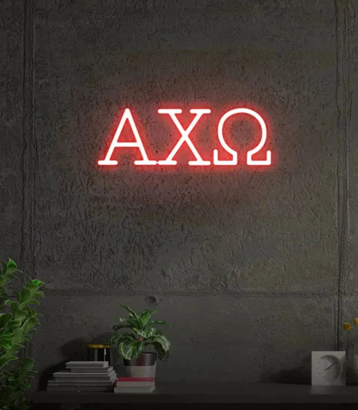 Alpha Chi Omega Greek Letters LED Neon Sign | AXO Wall Sign – Campus ...